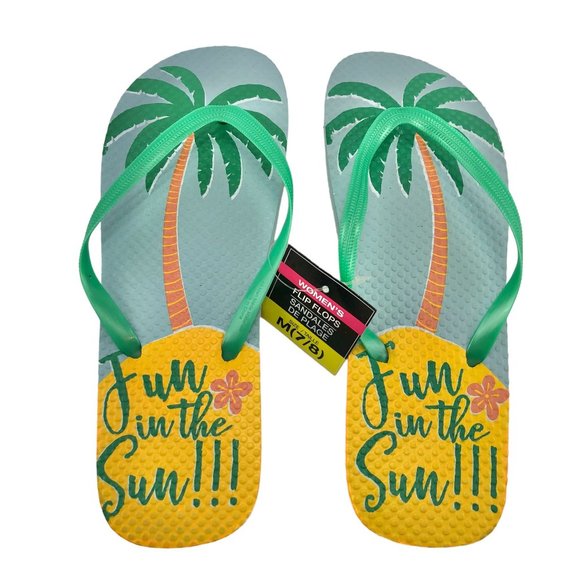 Greenbrier International | Shoes | Flip Flops Fun In The Sun Medium New ...
